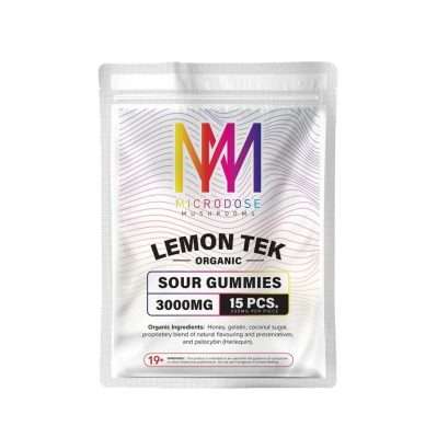Microdose Mushrooms - Lemon Tek Sour Cherry Gummies ~ 3000mg - The Fun Guys